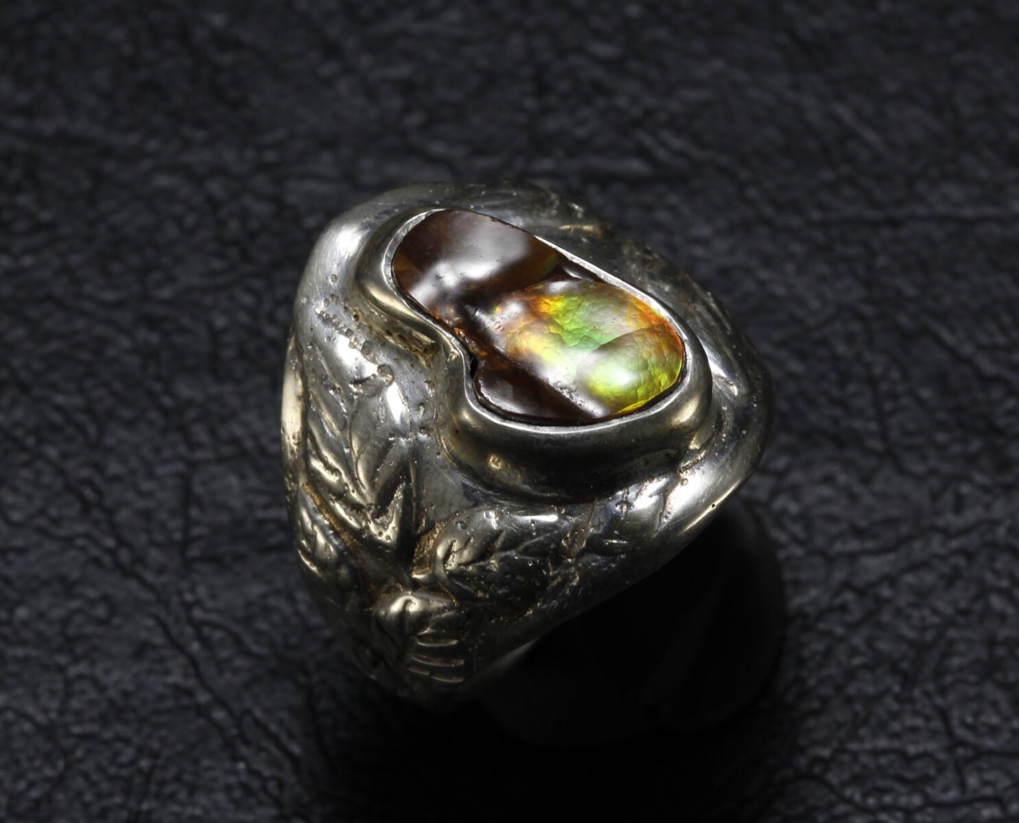 Autum Leaves Hand Carved Fire Agate Silver Ring - Etsy