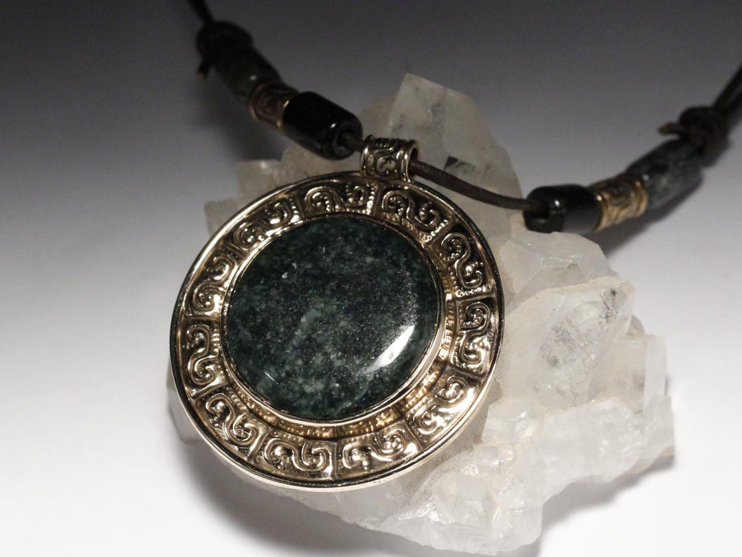 Mayan Cosmos Guatemalan Jadeite & Solid Bronze Pendant - Etsy