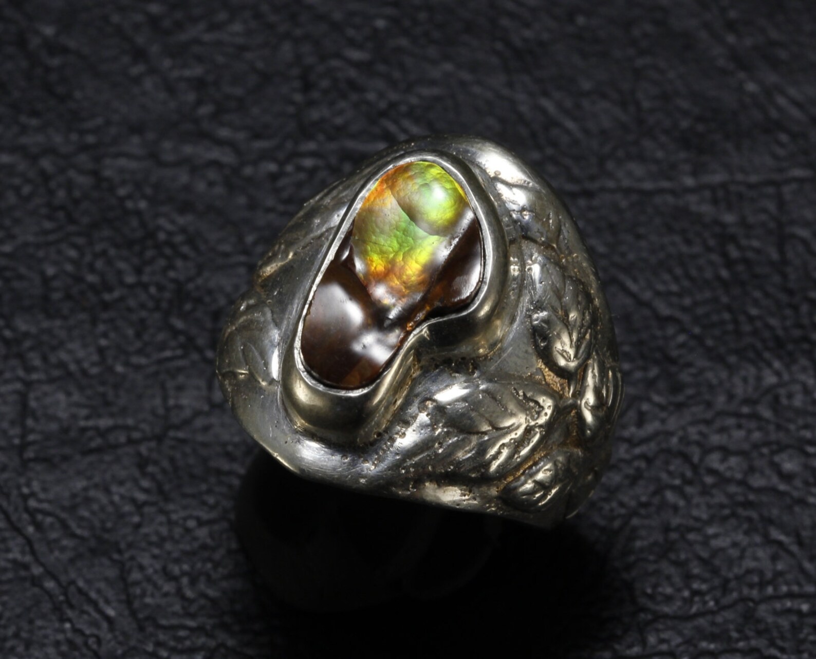 Autum Leaves Hand Carved Fire Agate Silver Ring - Etsy
