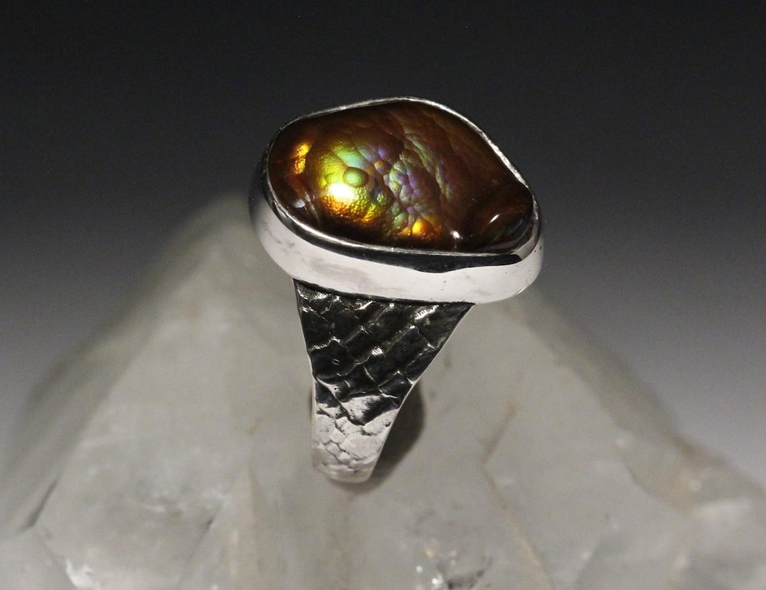 Vibrant Fire Agate Ring in Sterling Silver Ring - Etsy