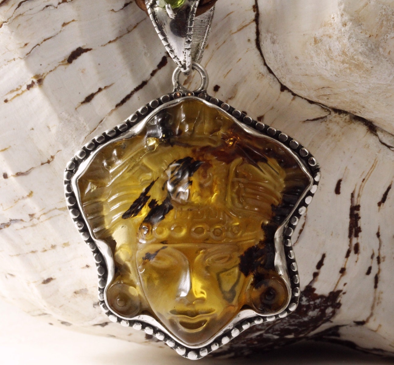 Zapotec Warrior Carved in Amber Set in Sterling Silver Pendant - Etsy