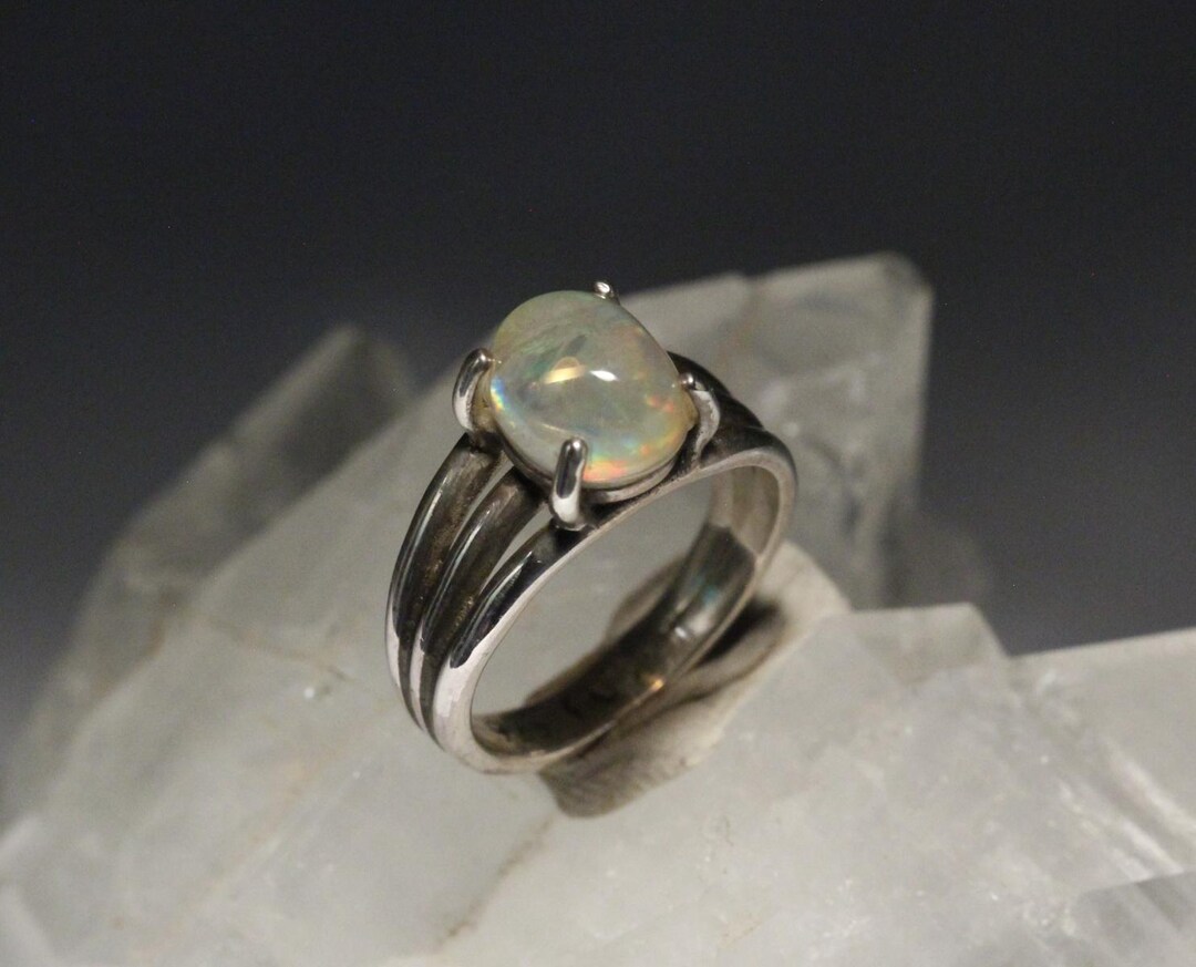 Mexican Contra Luz Opal ! Set in Silver Ring - Etsy