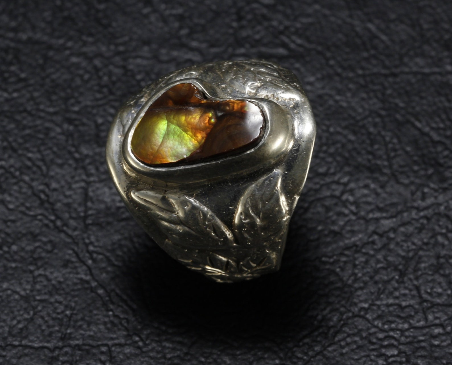 Autum Leaves Hand Carved Fire Agate Silver Ring - Etsy