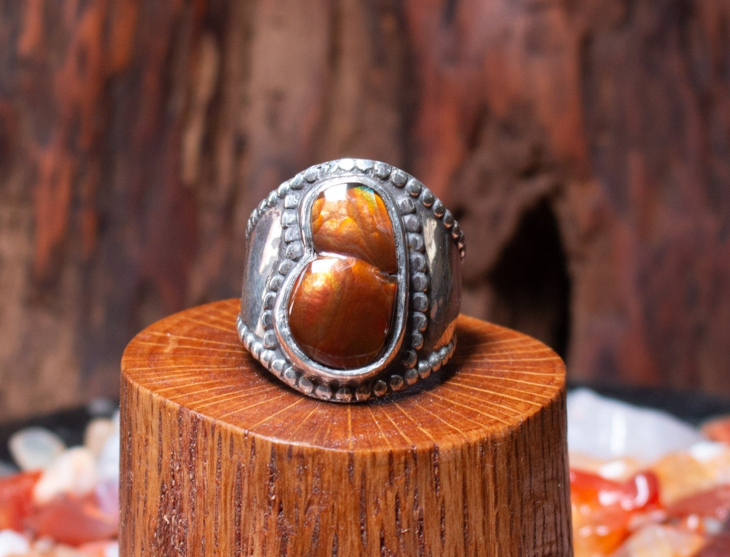 Hand Carved Mexican Fire Agate Hand Modeled Lost Wax Sterling Silver Ring Size10 - Etsy