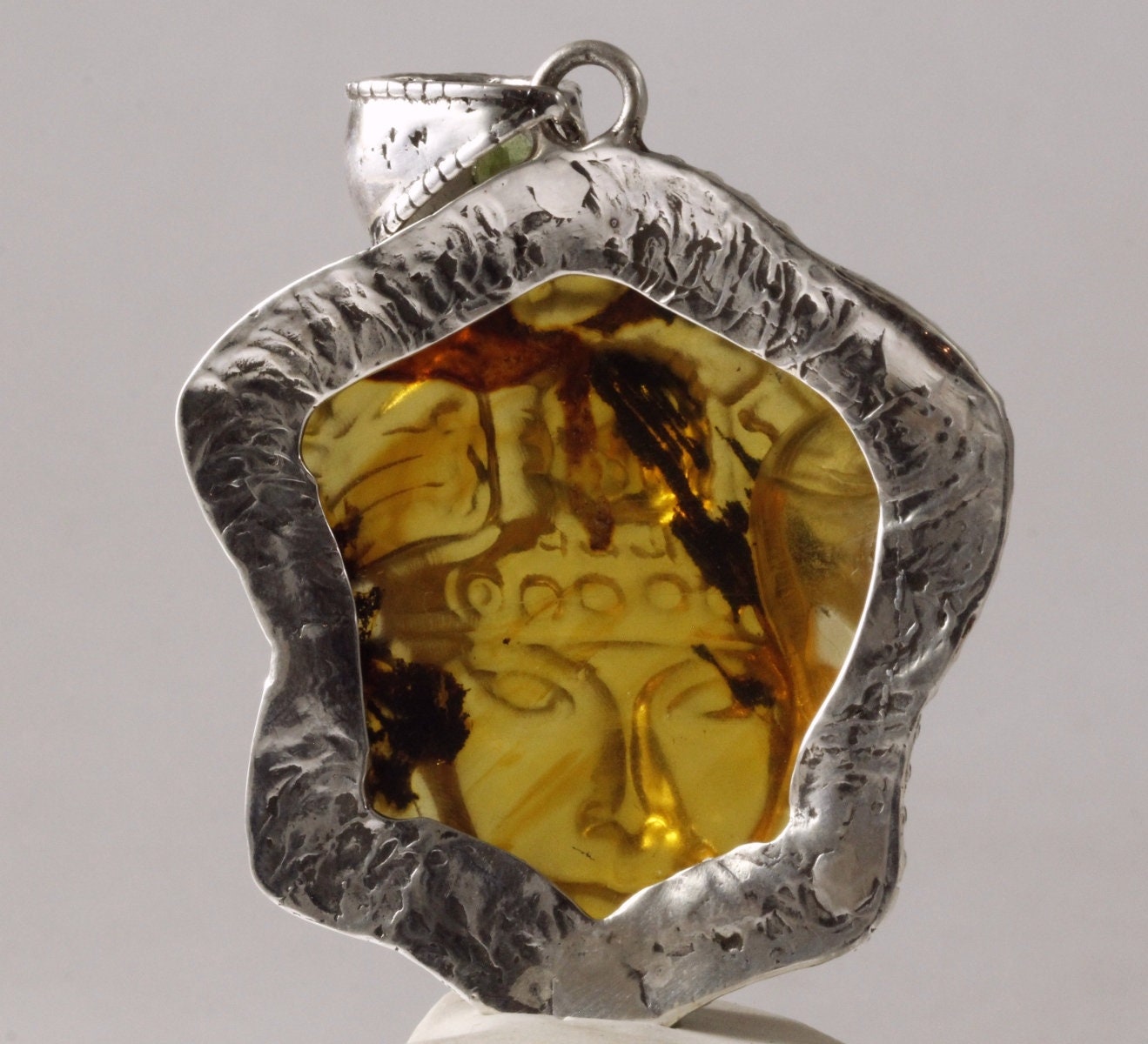 Zapotec Warrior Carved in Amber Set in Sterling Silver Pendant - Etsy