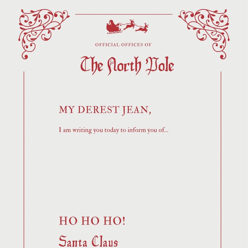 The North Pole Letterhead - Etsy