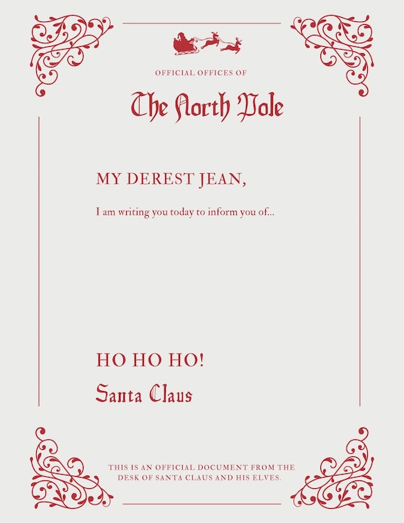 Santa Letter Head 15 Free Printable Santa Claus Letterhead Templates