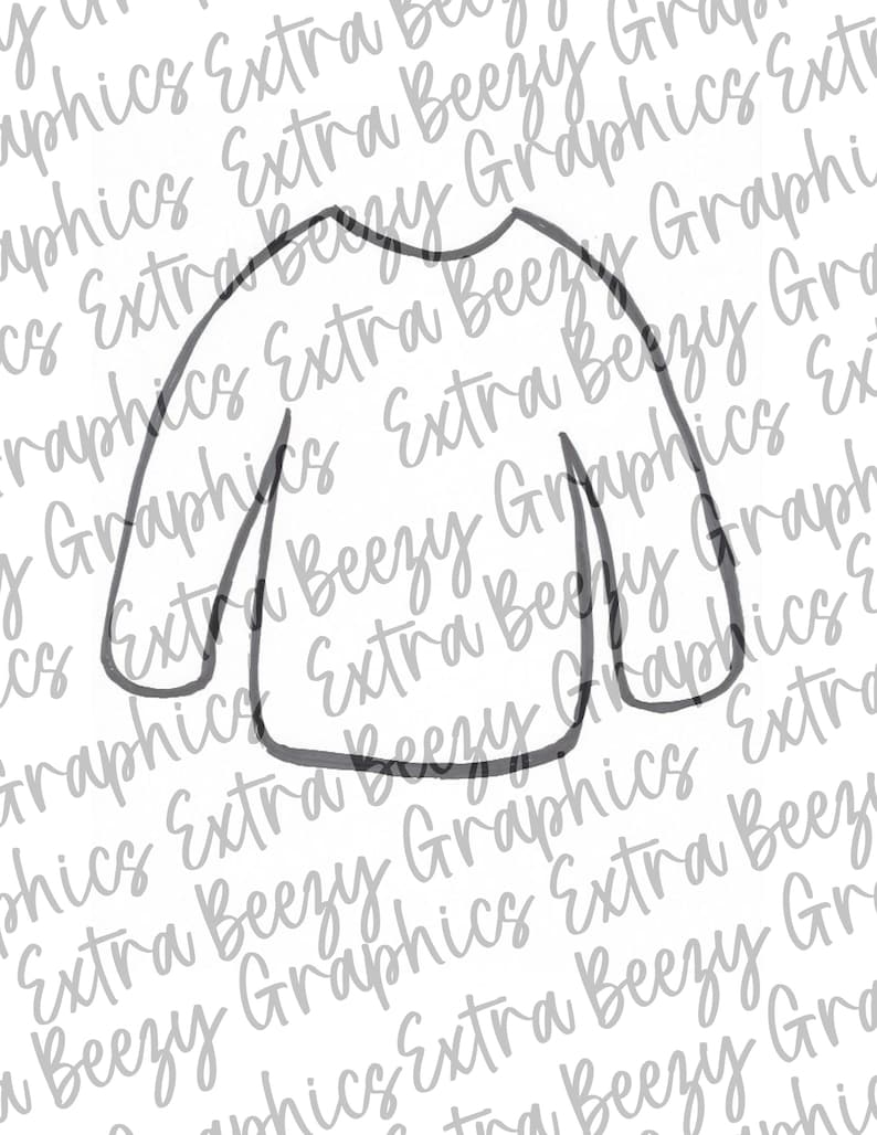 Sweater Craft Blank Printable 2 Sizing Options - Etsy