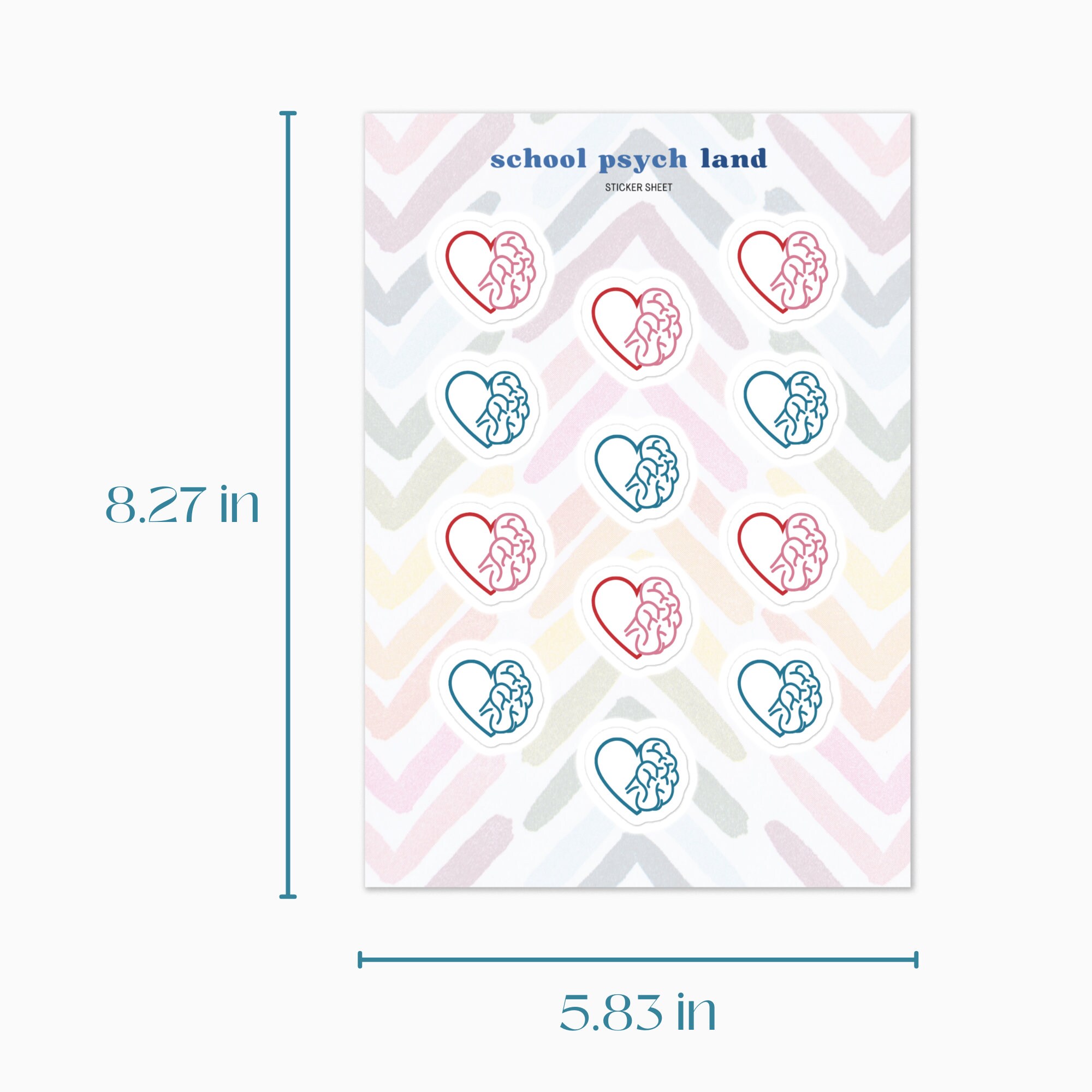Psychology Sticker Sheet Heart-brain Sticker Pack Mental | Etsy