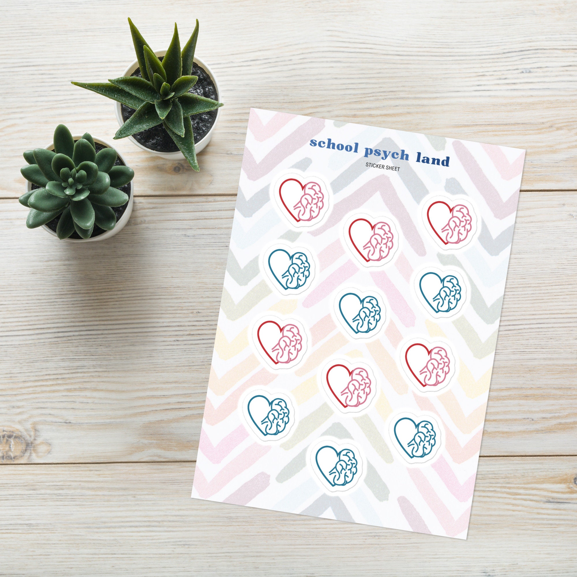 Psychology Sticker Sheet Heart-brain Sticker Pack Mental | Etsy