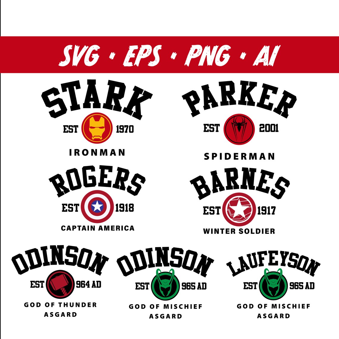 Super Hero Logos Cut File SVG Perfect for Vacation Shirts - Etsy