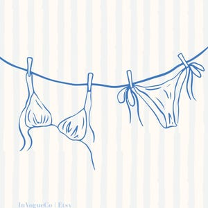Bikini Line Art Print | Summer Wall Art | Minimalist Wall Art | Coastal ...