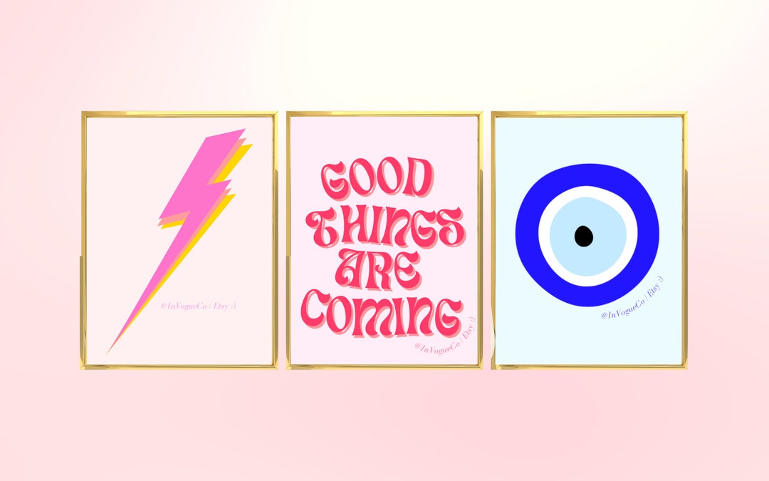 Art Print | Preppy Aesthetic Wall Art | 3PCS | Dorm Decor | Bedroom ...