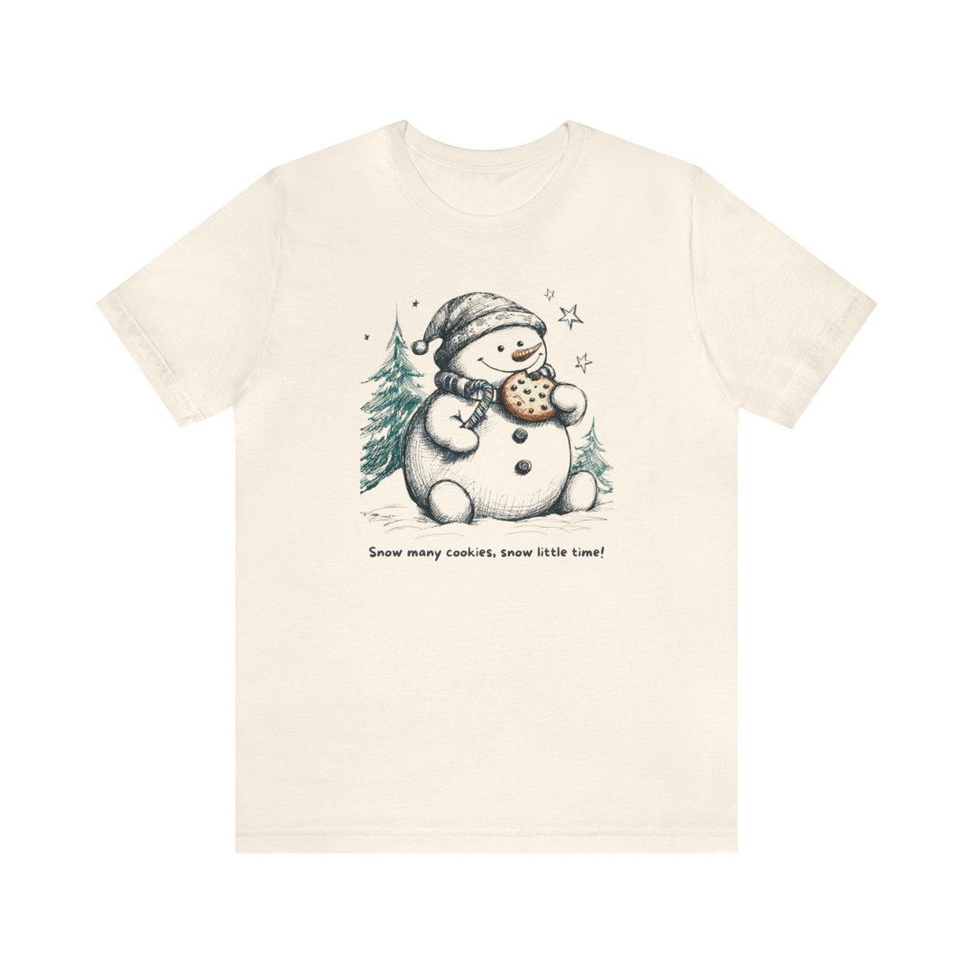 Chubby Snowman Eating Cookies Snow Many Cookies Christmas - Etsy