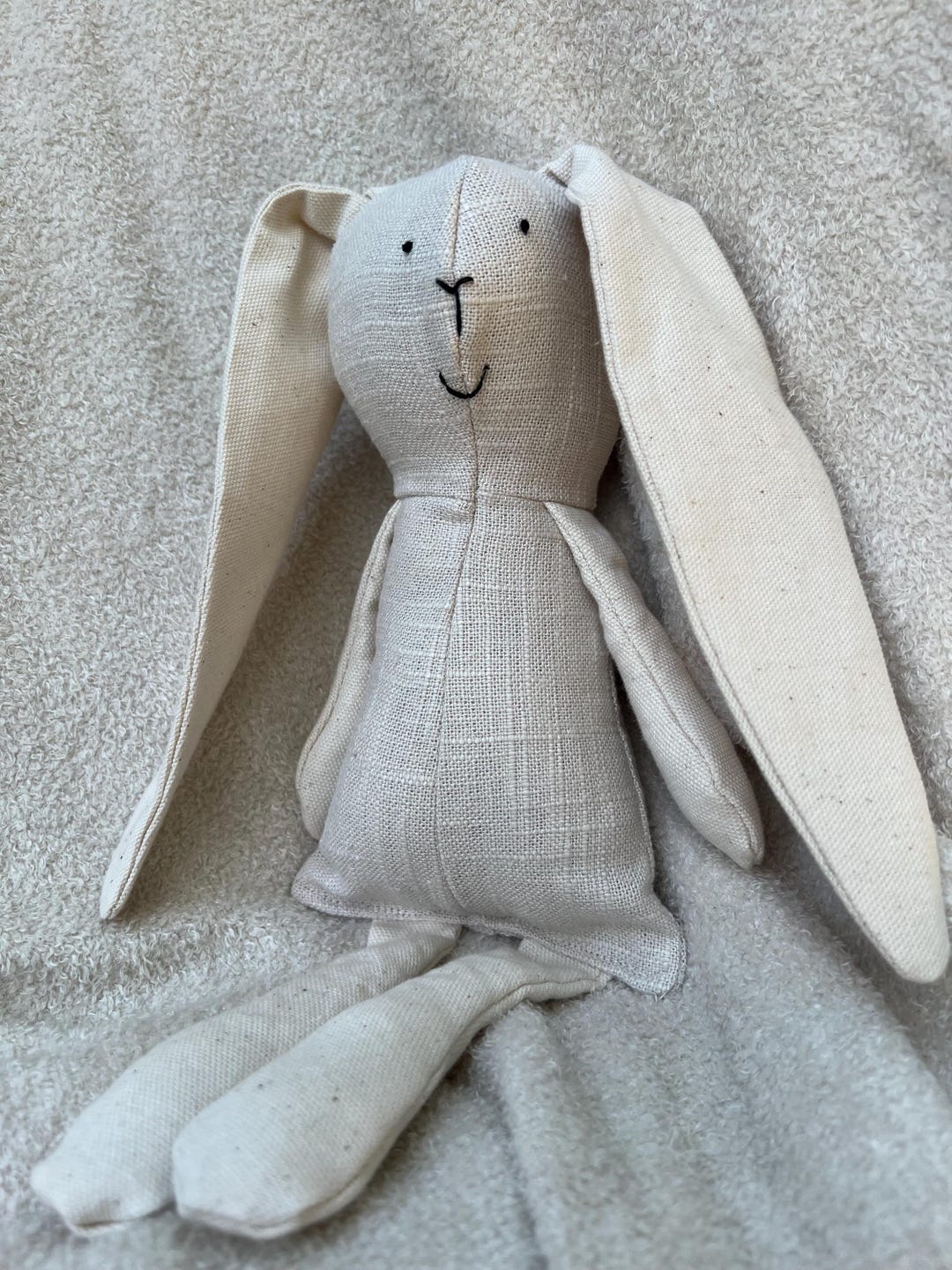 Handmade Bunny Rabbit, Stuffed Bunny Doll, Linen Stuffed Bunny Rabbit ...