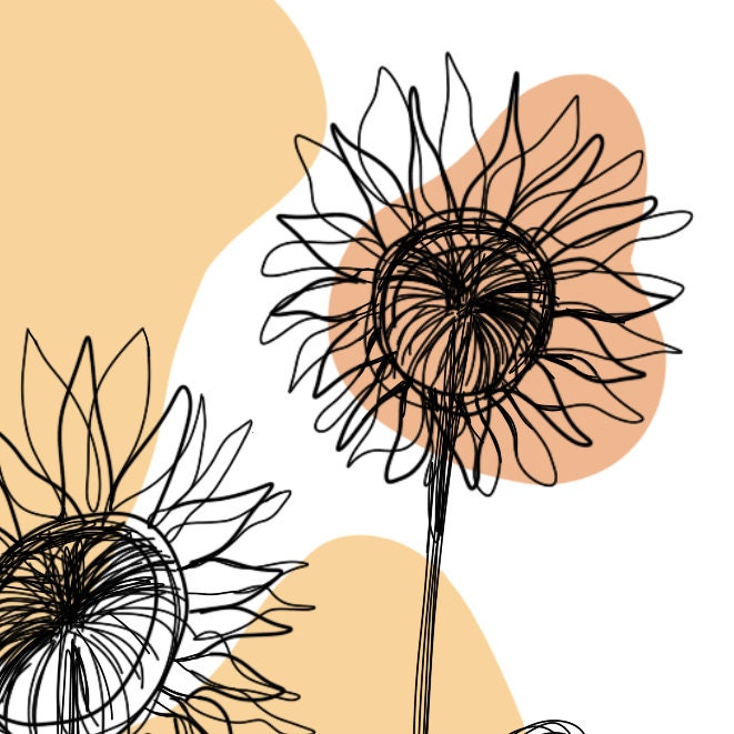 Sunflower Sketch Print - Etsy