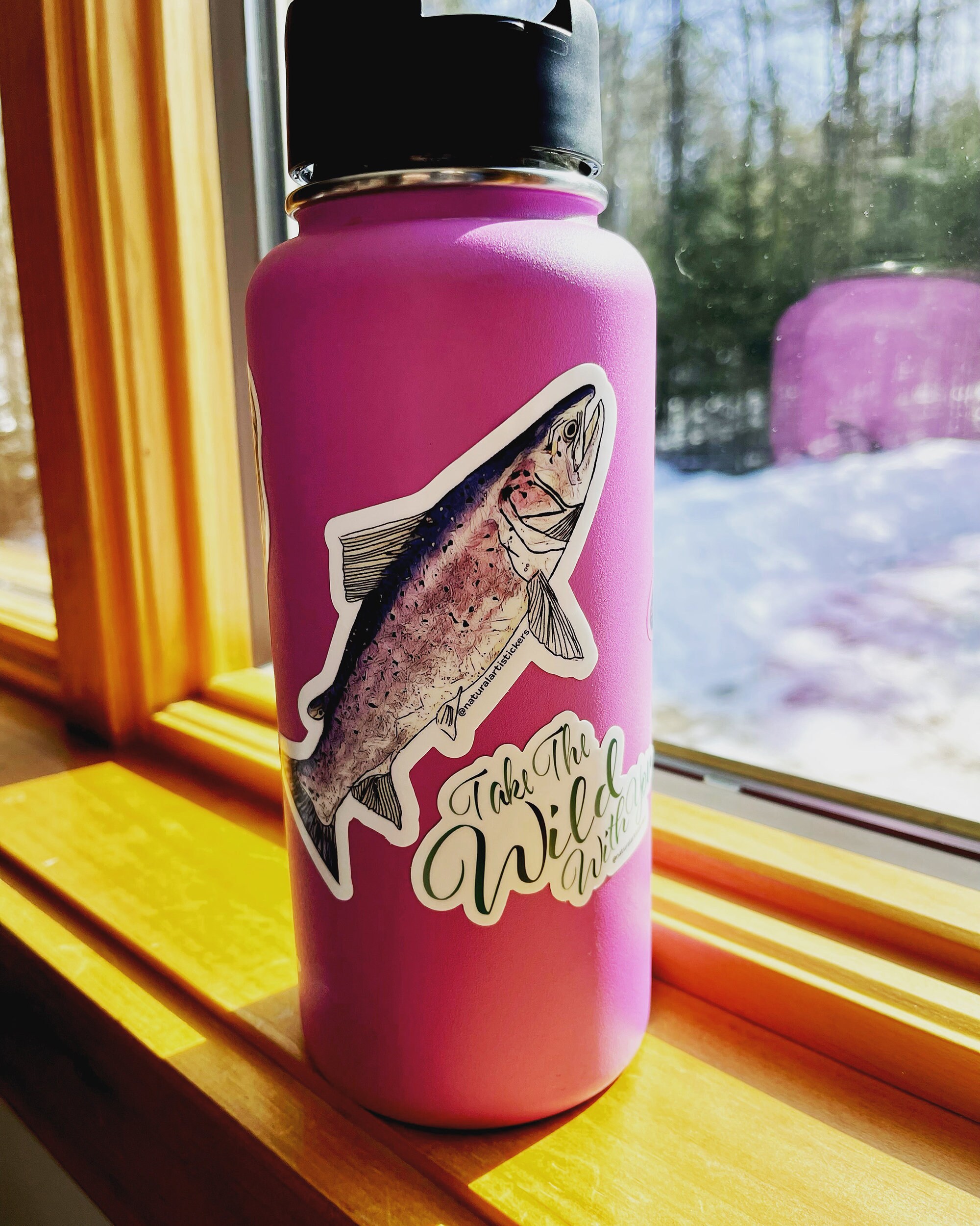Hand-painted Atlantic Salmon Sticker: Durable, Weather Resistant ...
