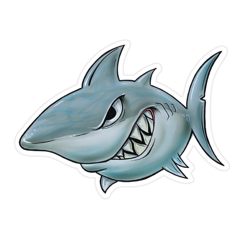 Super Shark Sticker Pack I Retro Fun Shark Sticker Pack I Durable Vinyl ...