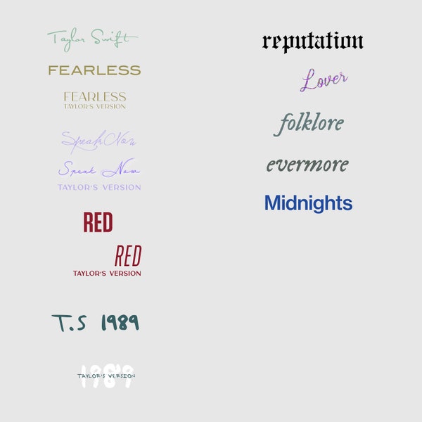 Taylors Version Albums Svg - Etsy