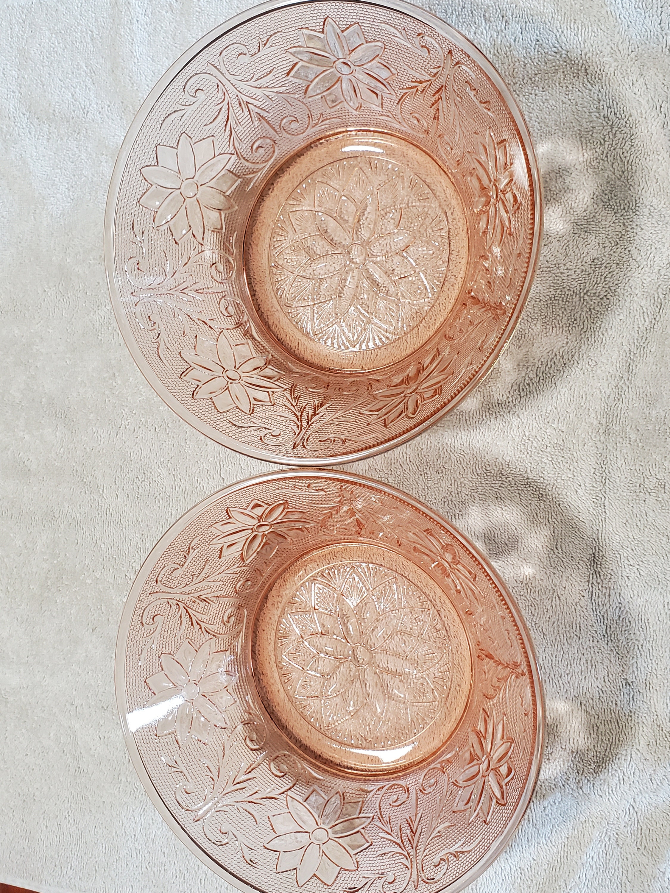 Tiara Glassware - Pink Glass Bowls - Etsy