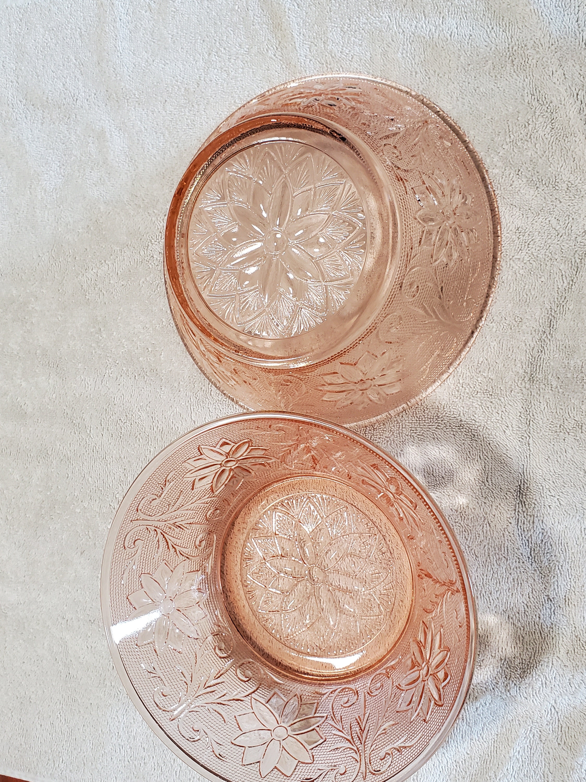 Tiara Glassware - Pink Glass Bowls - Etsy