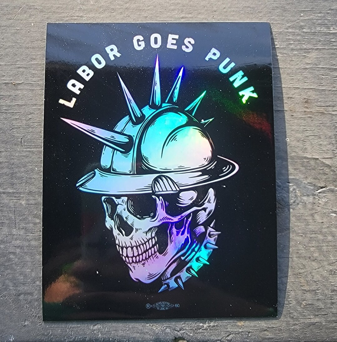 Holographic Punk Union Vinyl Decal, Hard Hat Sticker, Welding Hood ...