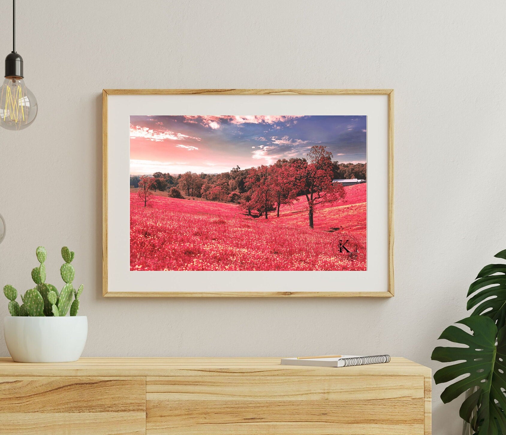 Vibrant Red Landscape, Art Print, Landscape Photo, Nature Photograph ...