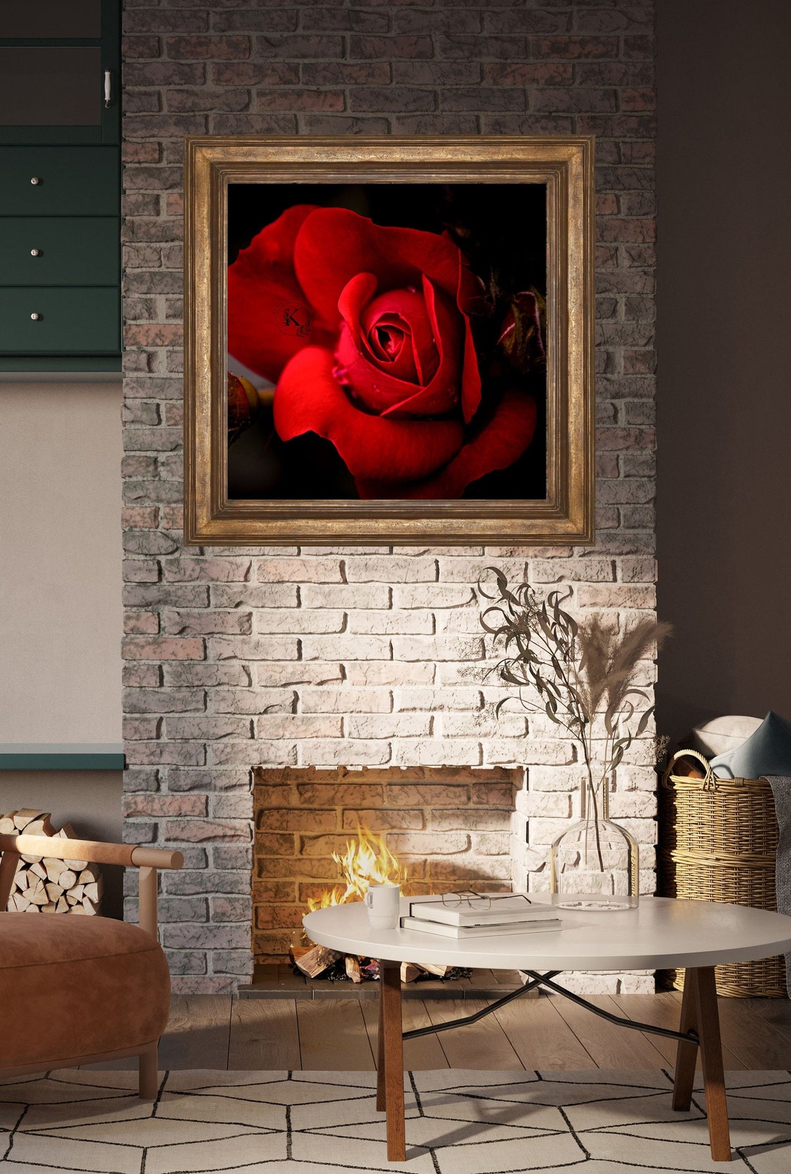 Red Rose Square Print, Vibrant Red Rose, Red Rose With Dew, Macro Rose ...