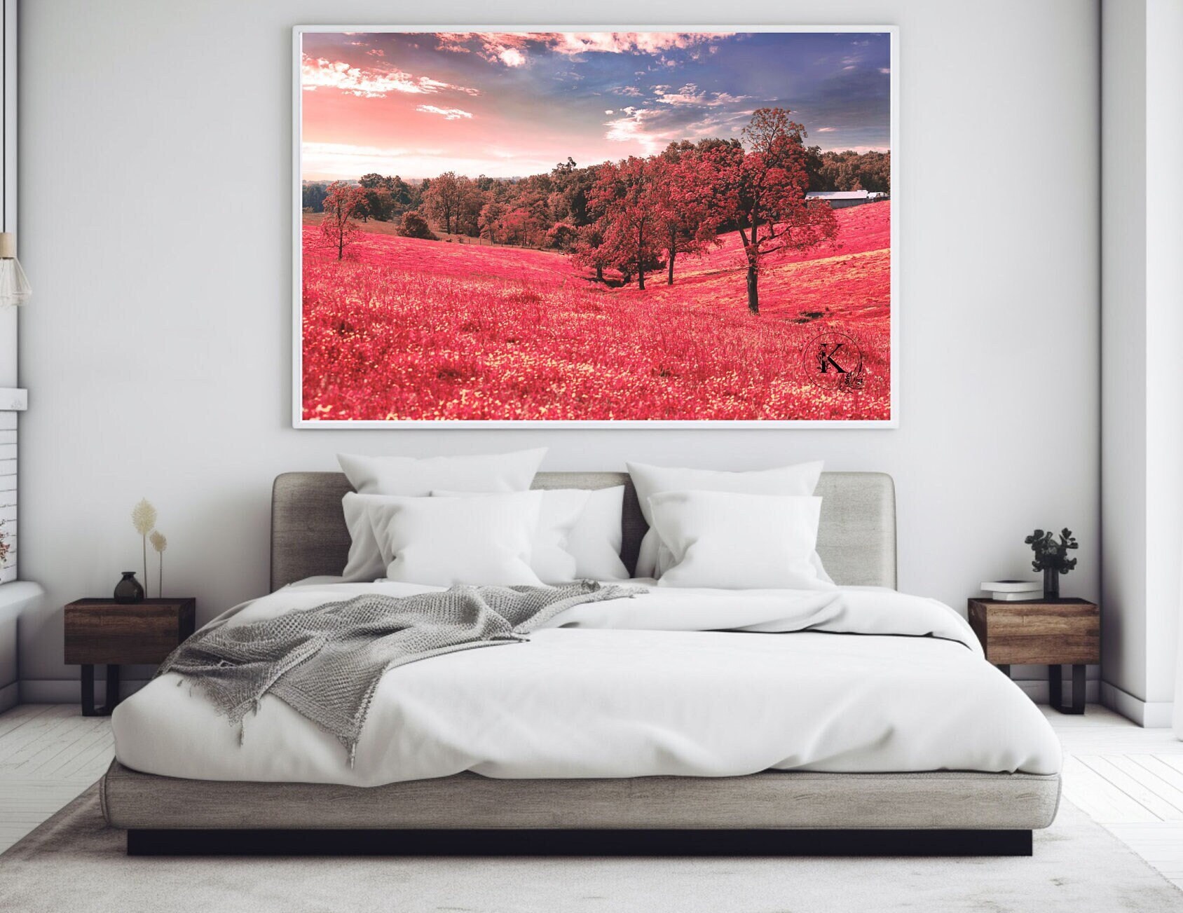Vibrant Red Landscape, Art Print, Landscape Photo, Nature Photograph ...