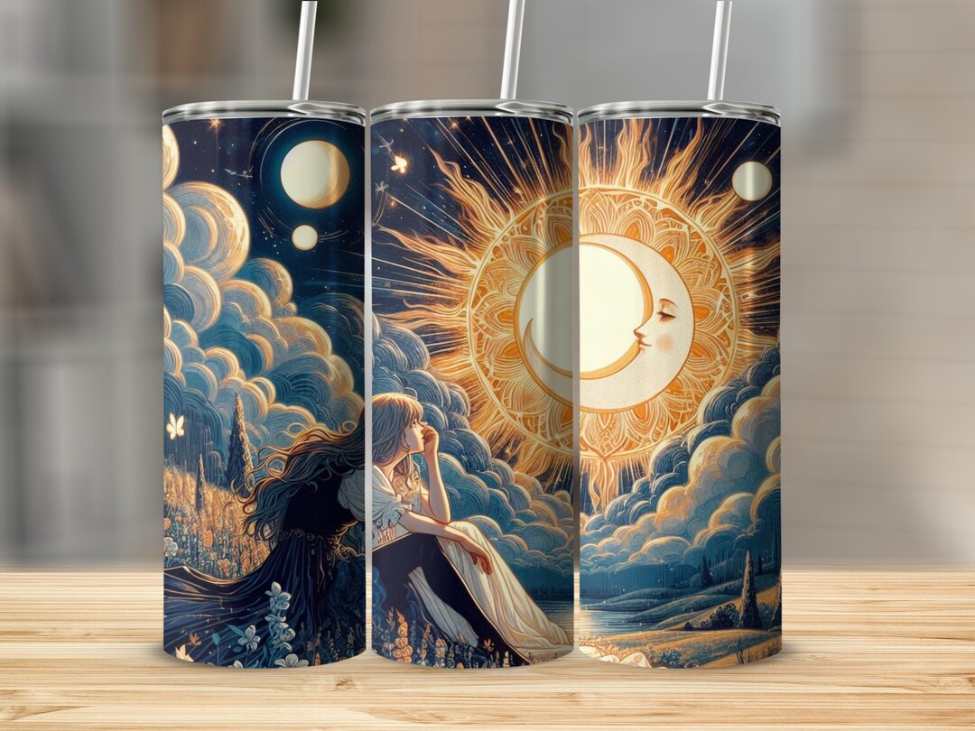 Eclipse Dreamer 20 Oz Tumbler With Lid and Straw, Ice Coffee Cup With Lid, Unique Coffee Cup ...