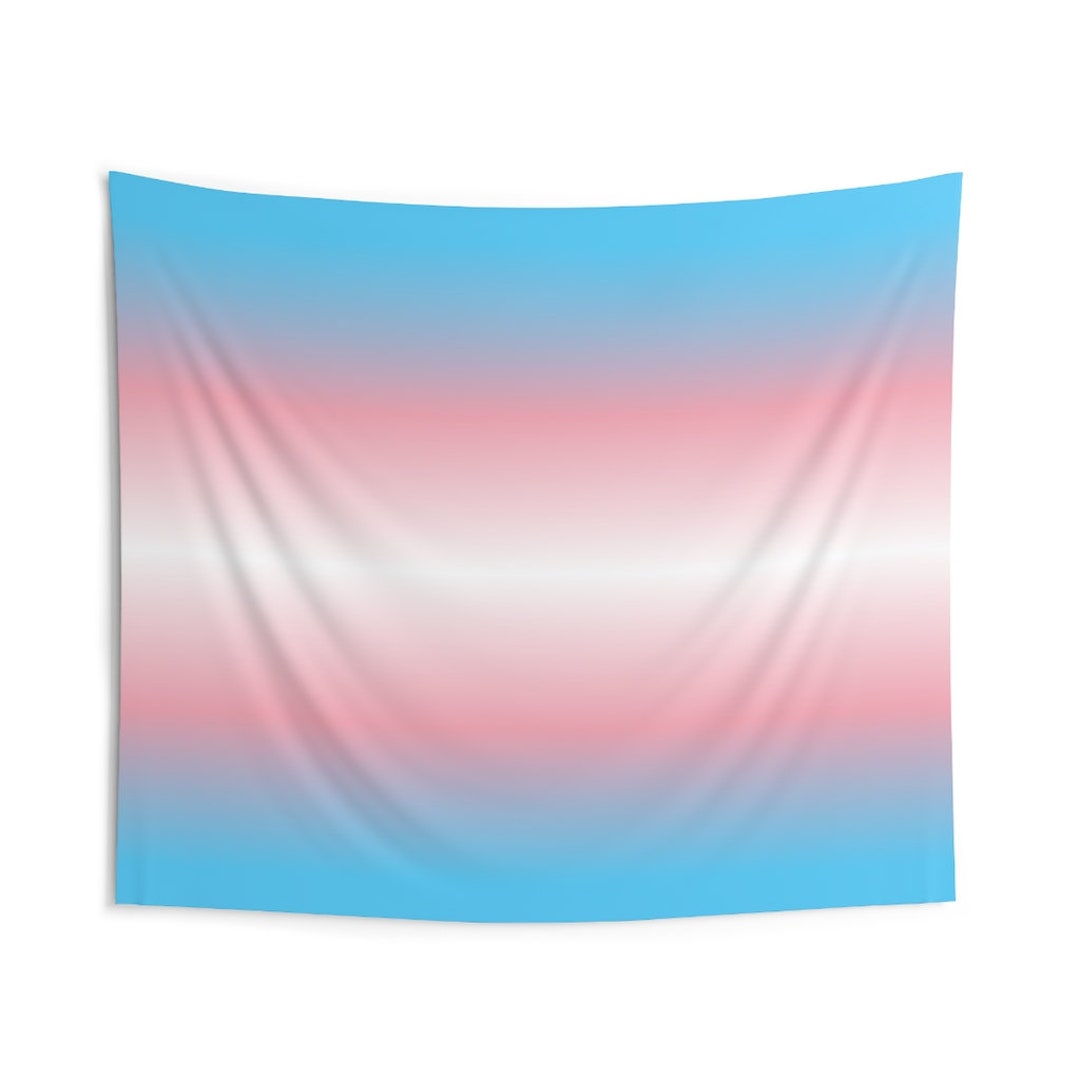 Transgender Pride Wall Tapestry | Gradient Ombre Stripe Wall Hanging ...