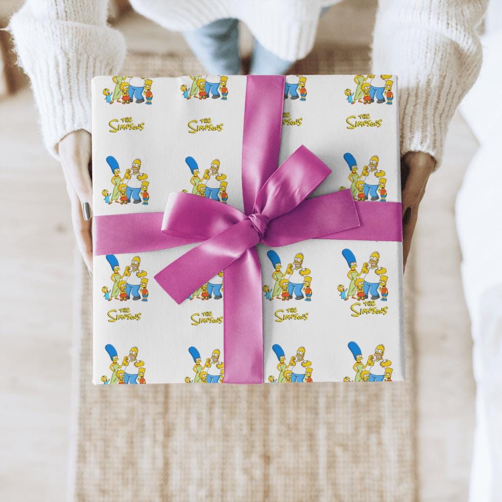 Gift Wrap Paper Simpson Gift Wrap Simpson Birthday Wraping Paper ...
