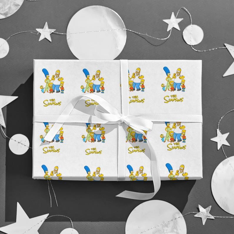 Gift Wrap Paper Simpson Gift Wrap Simpson Birthday Wraping Paper ...