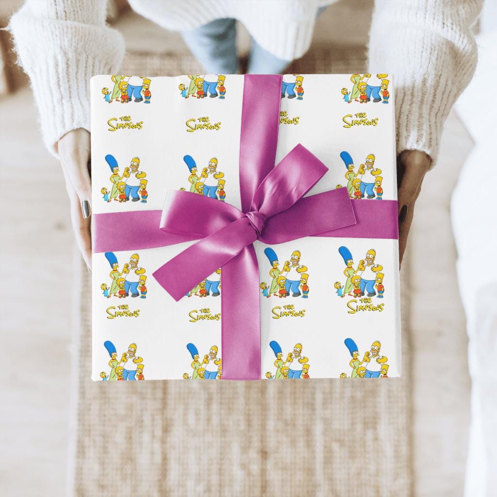 Gift Wrap Paper Simpson Gift Wrap Simpson Birthday Wraping Paper ...