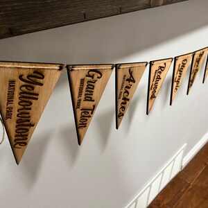 National Park Wooden Pennant Banner: Laser Engraved US Parks Decor - Etsy