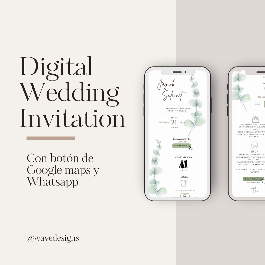 Digital Wedding Invitation, Digital Invitation With Google Maps Buttom ...