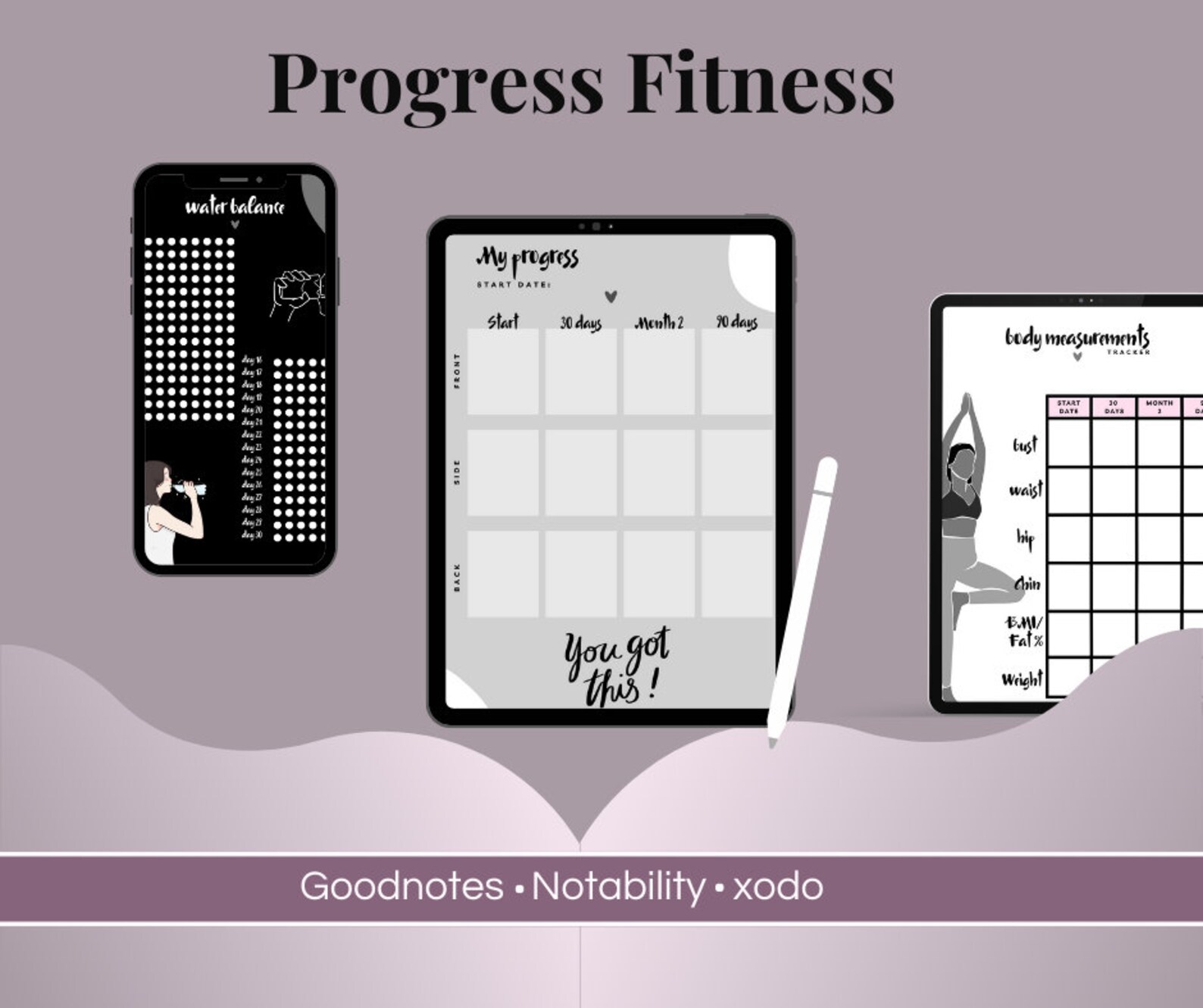 Progress Fitness Tracker, Printable & Digital File, Budget Template A4 ...