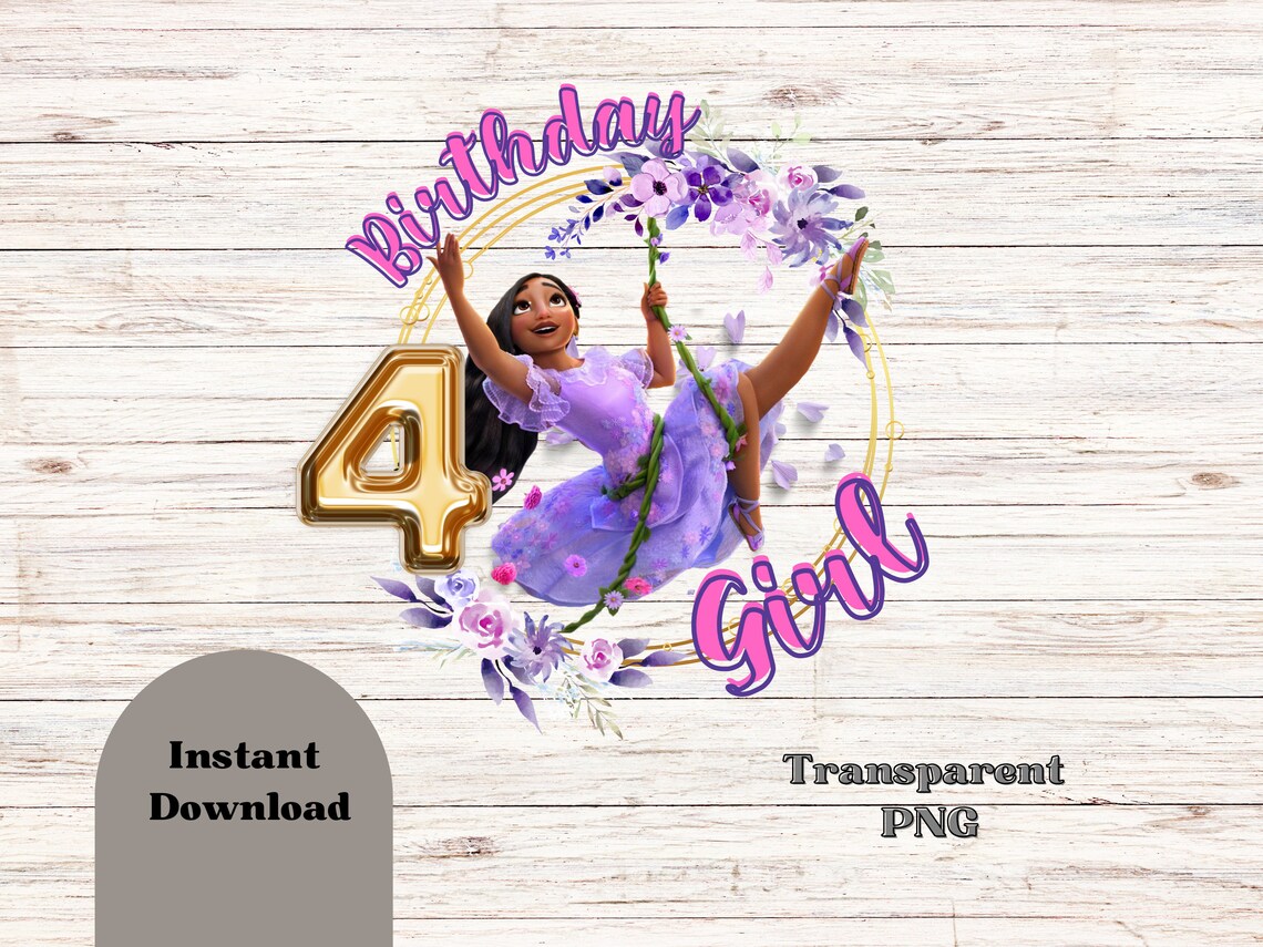 Isabela Birthday PNG, Encanto Birthday PNG, 4th Birthday, Encanto ...