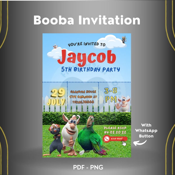 Booba Birthday Invitation - Etsy