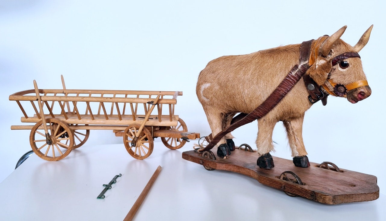 Fabulous Antique Wooden OXCART/PULL Toy/ca.1900 - Etsy
