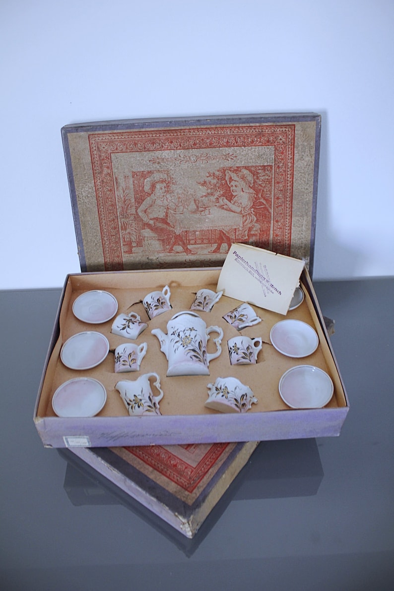 2 X Antique Porcelain Display/ Tea & Dish Sets in Original Boxes - Etsy