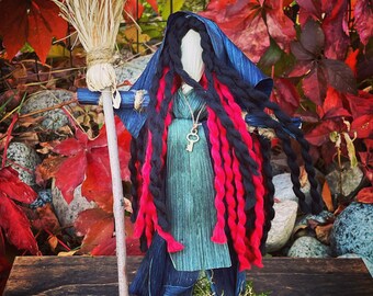 Crone Witch Corn Husk Folk Art Doll Fall Halloween Decor - Etsy