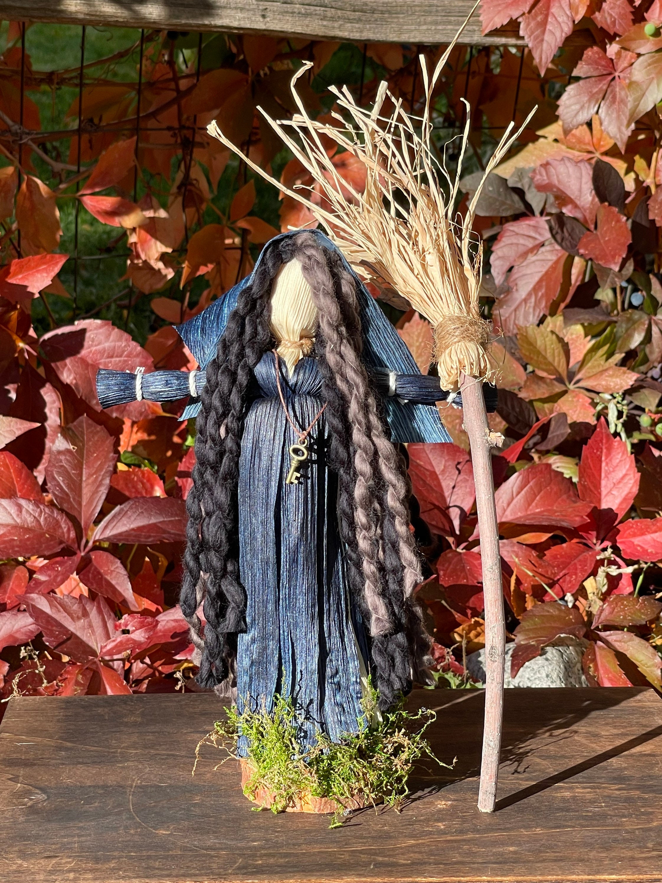 Crone Witch Corn Husk Folk Art Doll Fall Halloween Decor - Etsy