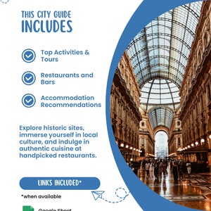 Milan Travel Guide City Guide, Digital Travel Planner, Google Sheet ...