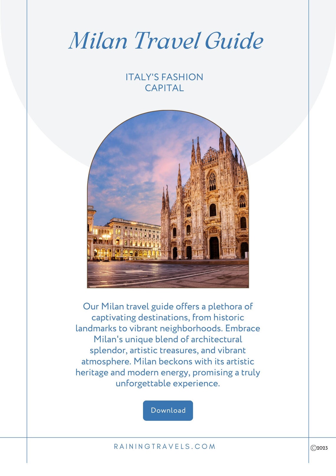 Milan Travel Guide City Guide, Digital Travel Planner, Google Sheet ...