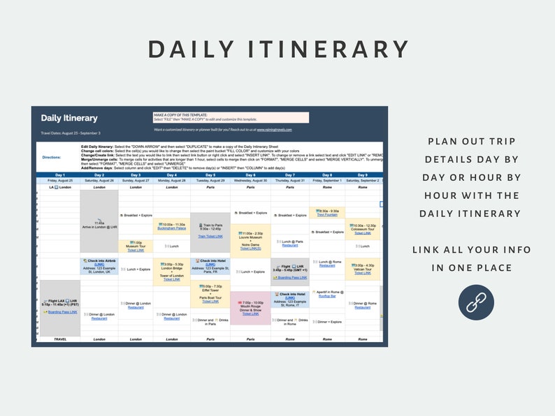 Digital Travel Planner - Daily Travel Itinerary, Travel Budget Planner ...