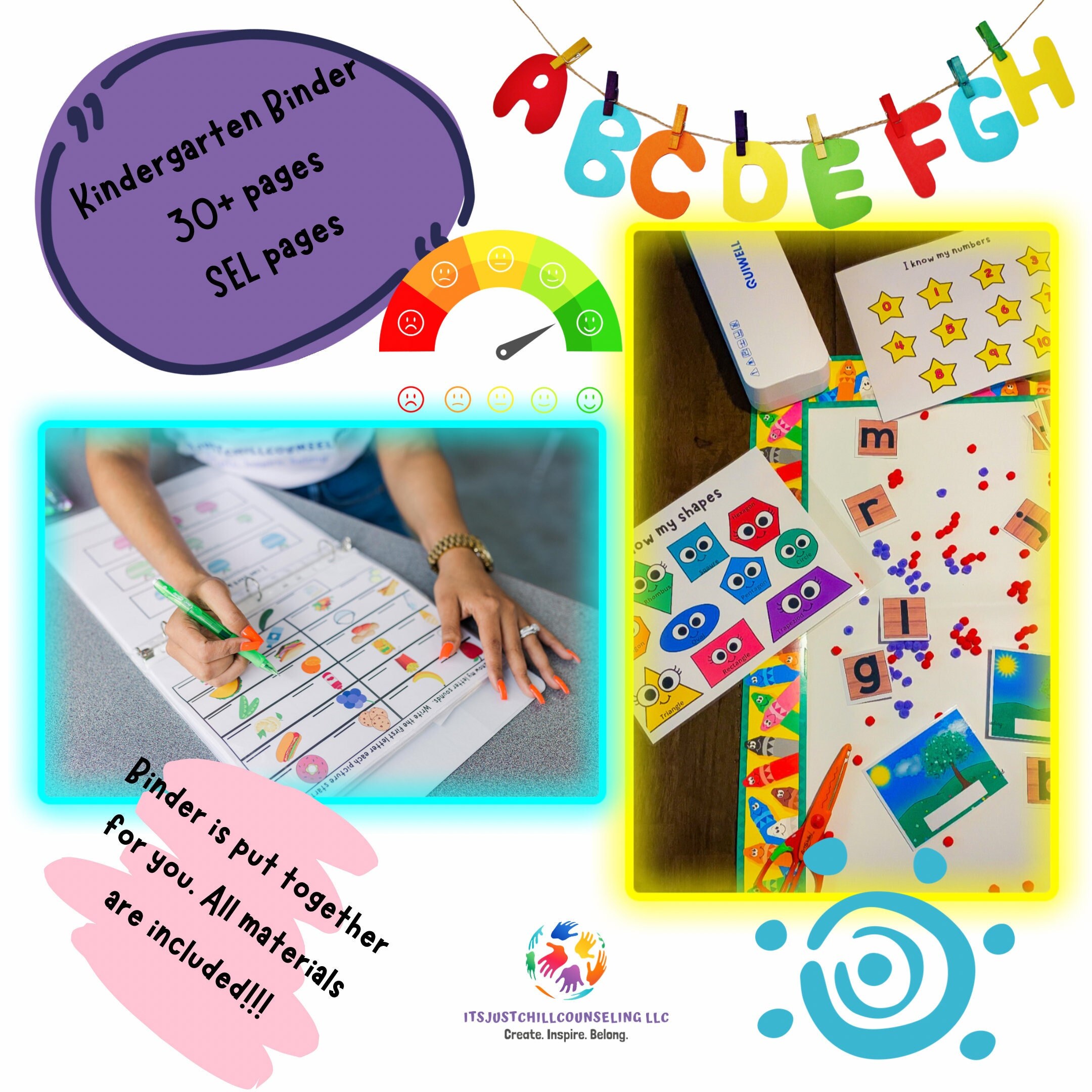 Personalized Kindergarten Learning Binder 30 Pages Including Emotion ...