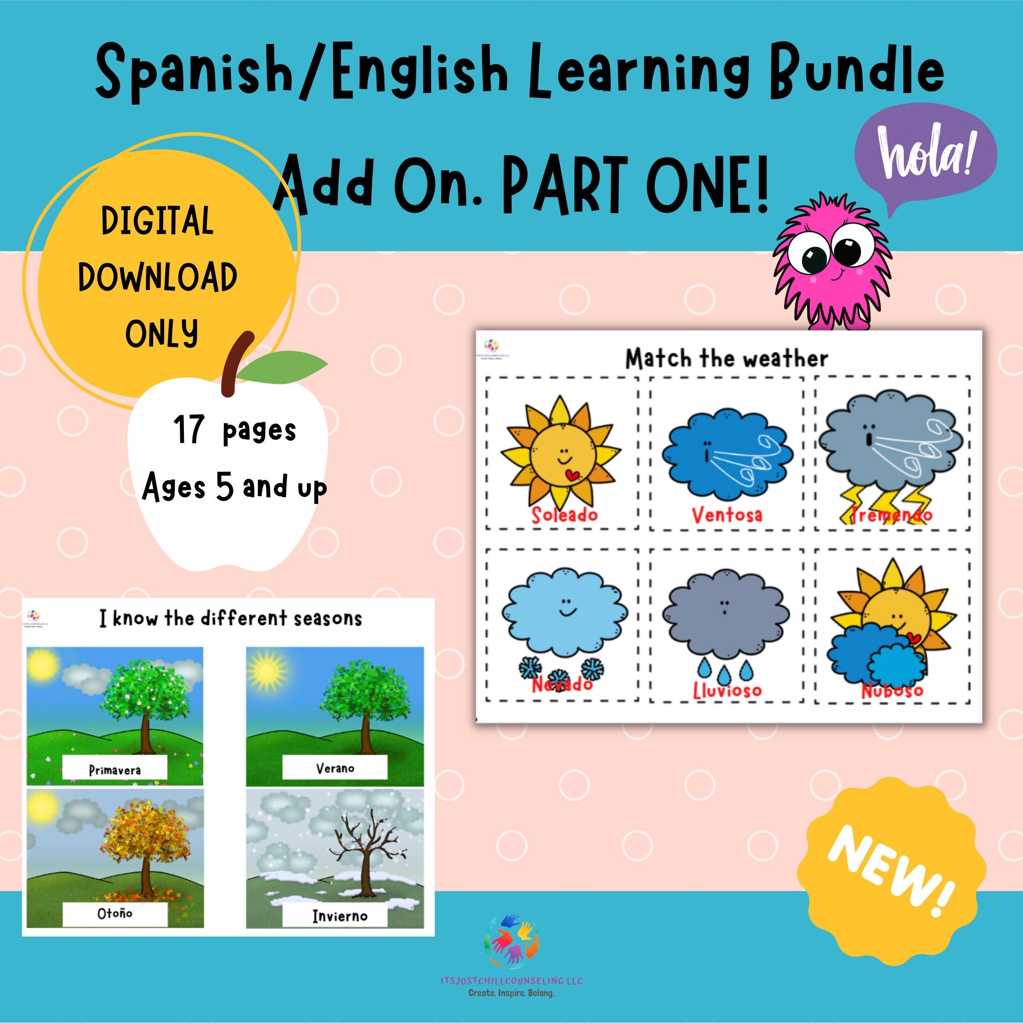 Spanish/bilingual Learning Binder, Kinder and PREK. Digital Add On ...