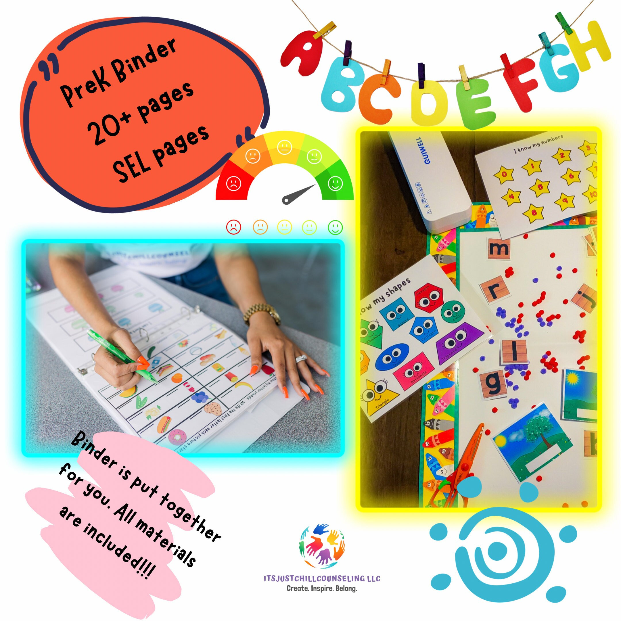 Personalized Preschool Interactive Learning Binder 20 Pages Including ...