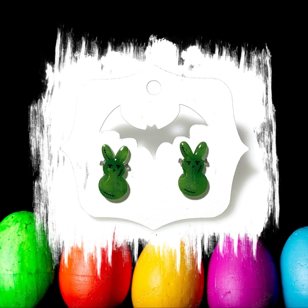 Creepy Frankenstein Easter Bunny Peep Stud Earrings | Creepy Easter ...